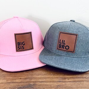 Brother Sister Matching Sibling Hats, Big Bro, Lil Bro, Big Sis, Lil ...