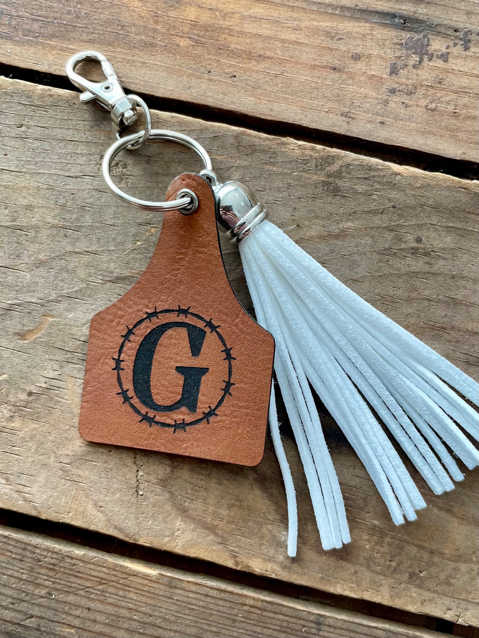 Cow Tag Keychain, Customized Ranch Brand, Personalized Initials or Logo ...