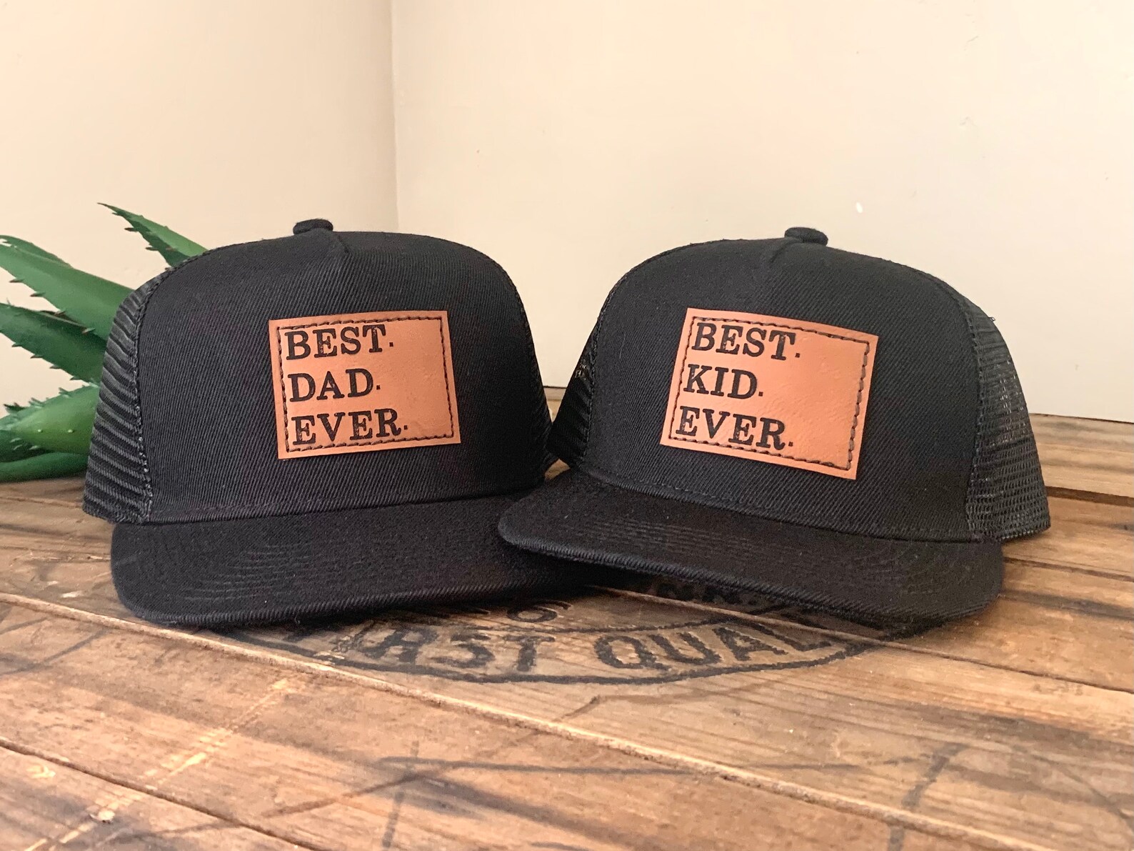 Best Dad Ever Snapback Hat Fathers Day Cap Faux Leather - Etsy
