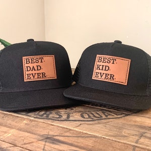 Best Dad Ever Snapback Hat Fathers Day Cap Faux Leather - Etsy