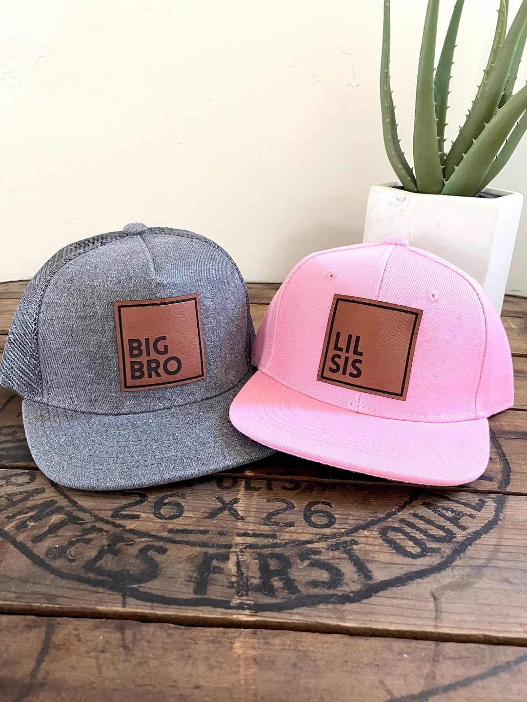 Brother Sister Matching Sibling Hats, Big Bro, Lil Bro, Big Sis, Lil ...