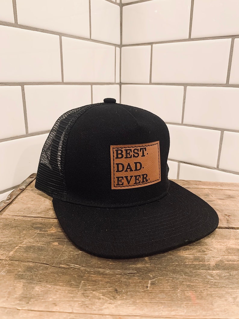 Best Dad Ever Snapback Hat Fathers Day Cap Faux Leather - Etsy