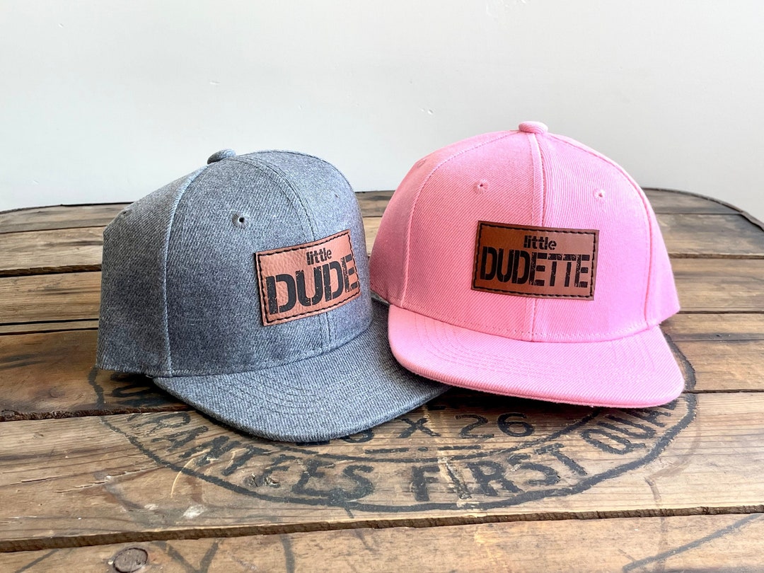Little Dude & Dudette Brother Sister Hats, Sibling Snapback Cap Set ...