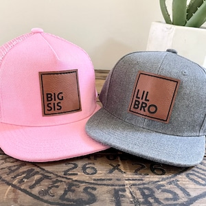 Brother Sister Matching Sibling Hats, Big Bro, Lil Bro, Big Sis, Lil ...
