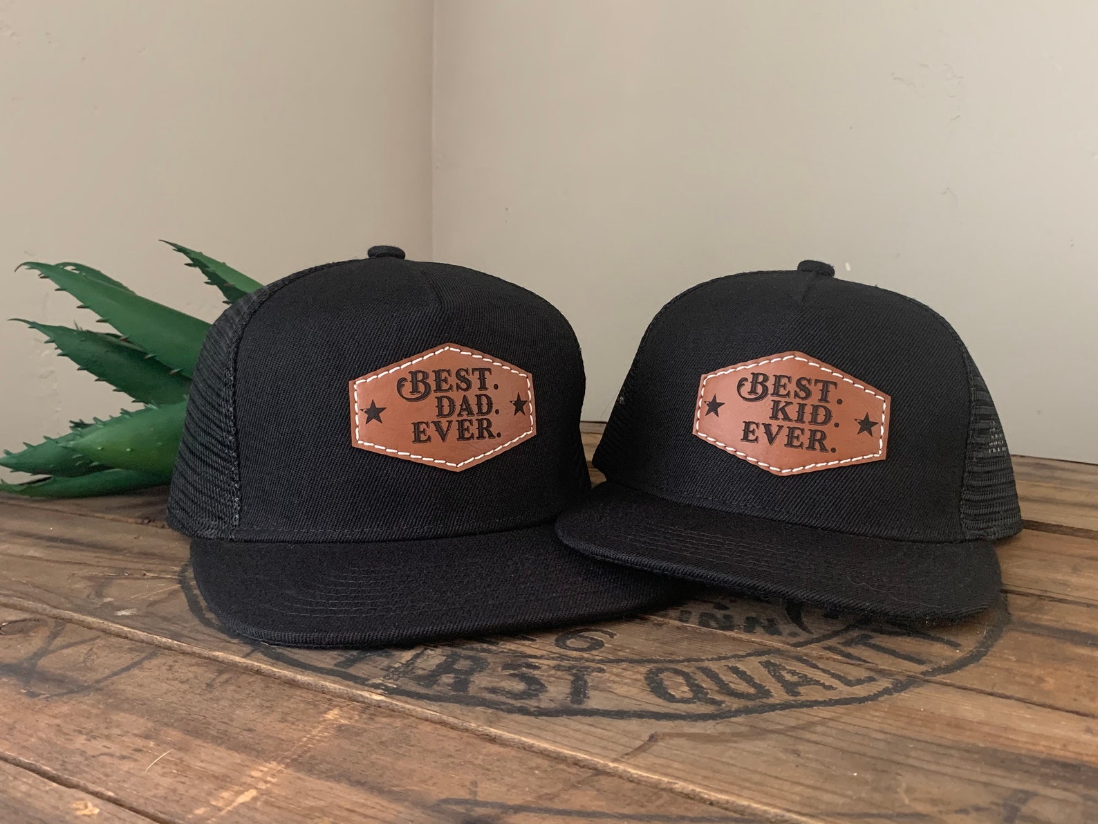 Kid Dad Hat Set, Best Kid & Dad Ever Caps, Matching Father Son, Western ...