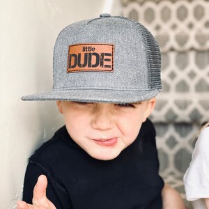 Little Dude Hat, Baby Toddler Kids Adult Snapback, Leather Patch Cap, Boy Stylish Accessory ...