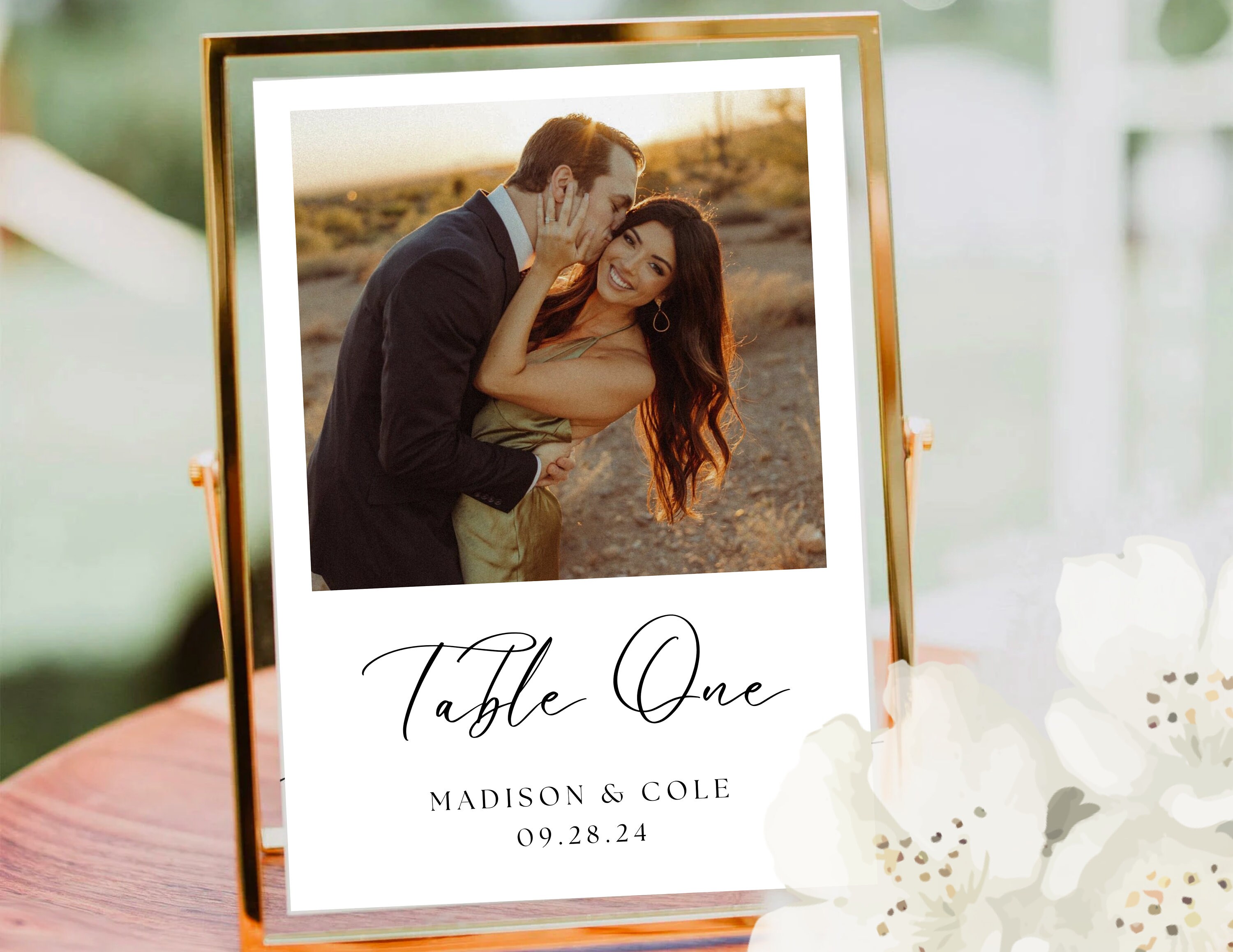 Editable Wedding Photo Table Numbers Canva Template, Minimal Neutral ...