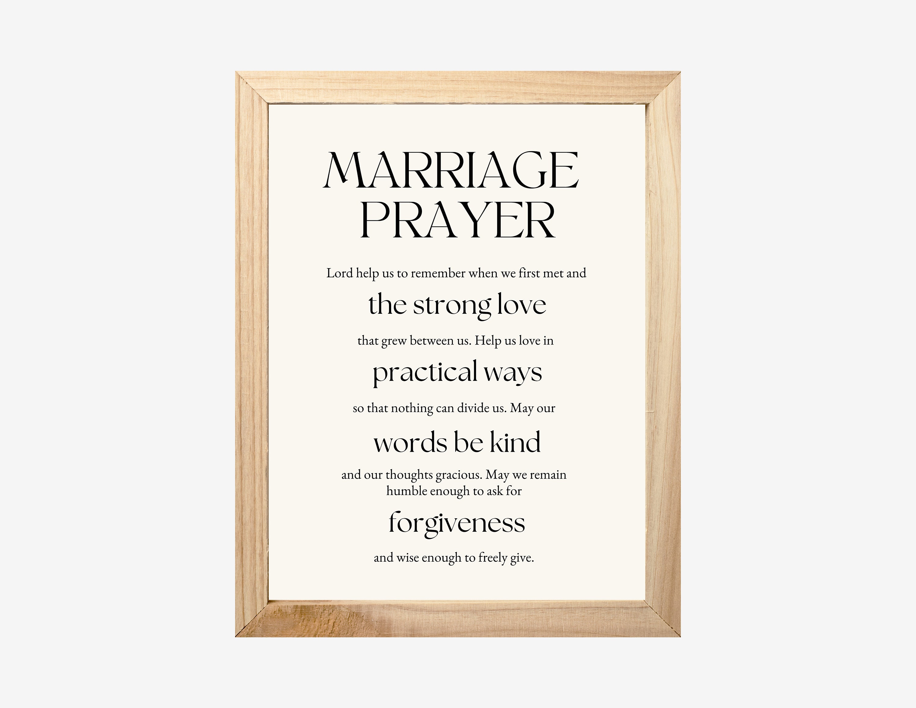Marriage Prayer Printable, Marriage Gift, Hopeful Marriage, Religious ...