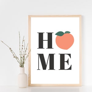 Set of 6 Peach Printables Wall Art, Peachy Clean, Hello Sweet Cheeks ...