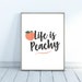 Set of 6 Peach Printables Wall Art, Peachy Clean, Hello Sweet Cheeks ...