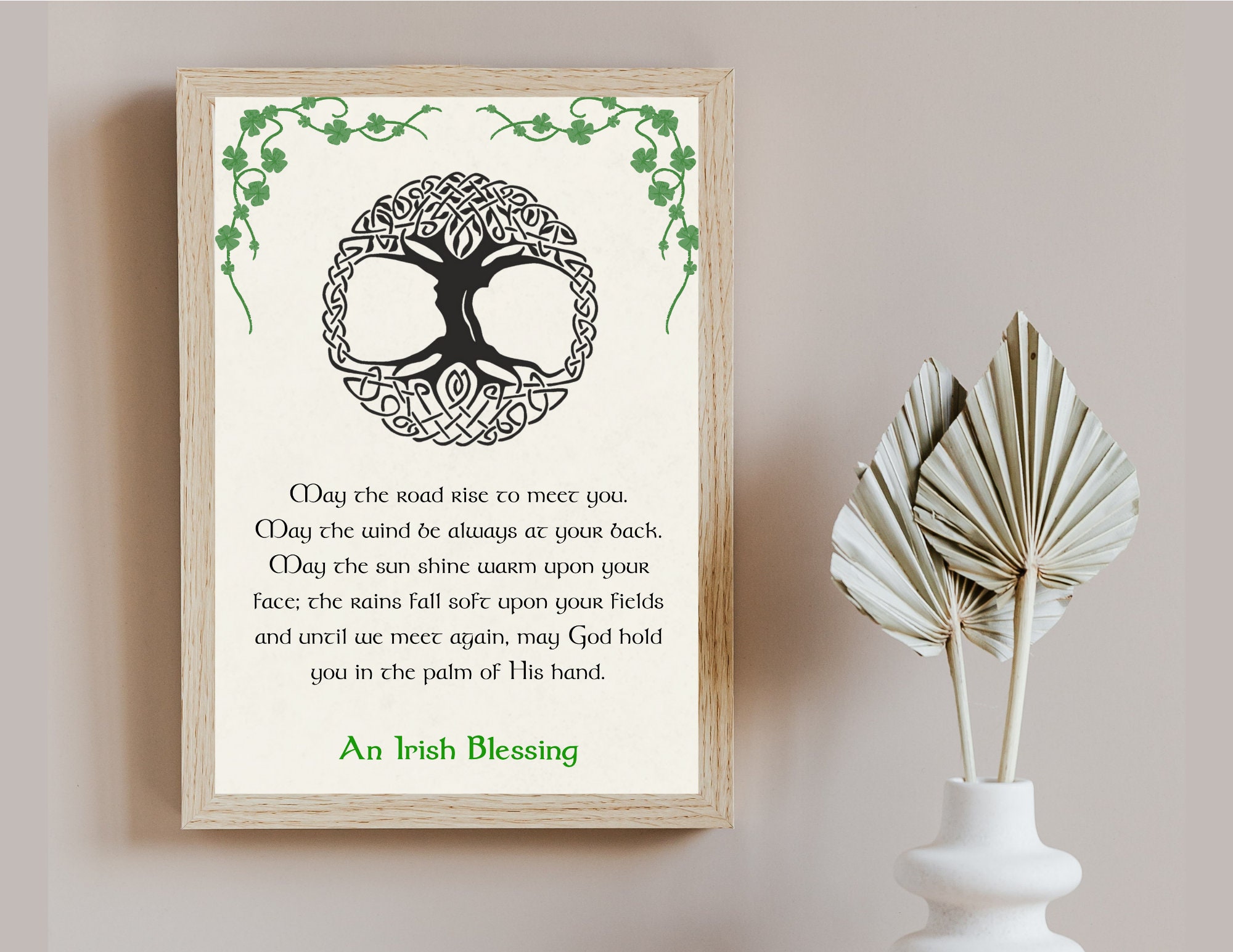 Celtic Tree of Life Irish Blessing, Gaelic Printable (digital Download ...