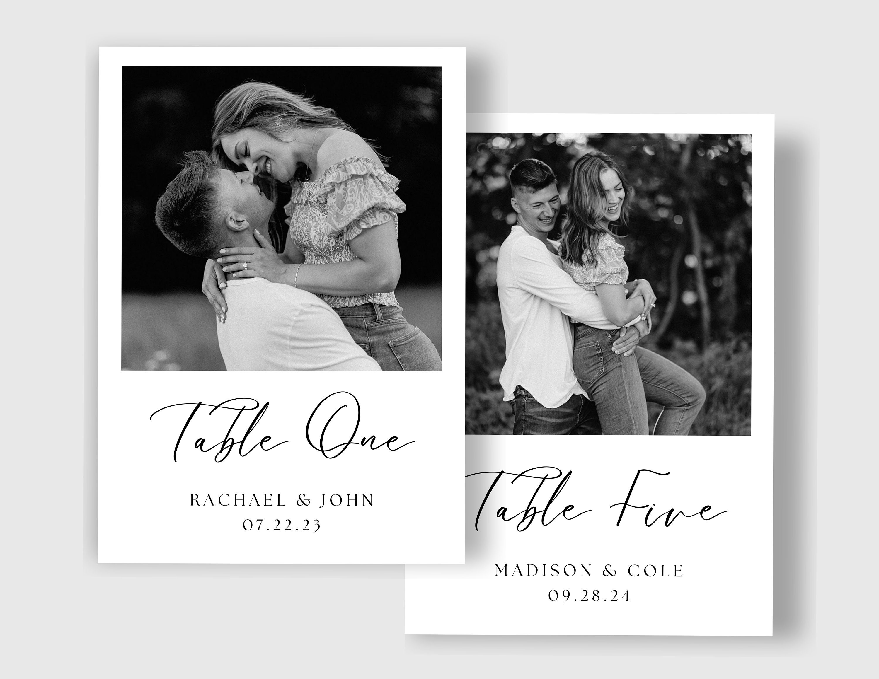 Editable Wedding Photo Table Numbers Canva Template, Minimal Neutral ...