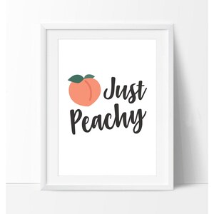 Set of 6 Peach Printables Wall Art, Peachy Clean, Hello Sweet Cheeks ...