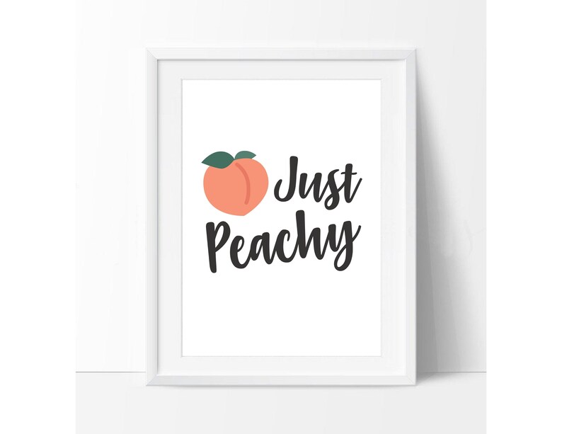 Set of 6 Peach Printables Wall Art, Peachy Clean, Hello Sweet Cheeks ...