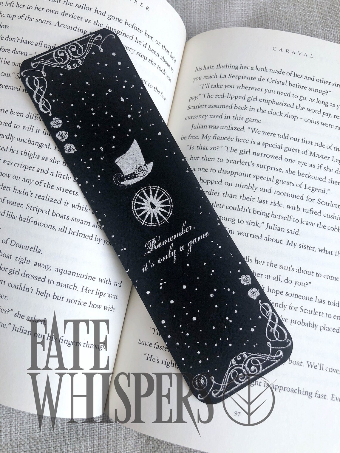 Leatherette Bookmark Inspired by Caraval Series It's Only - Etsy