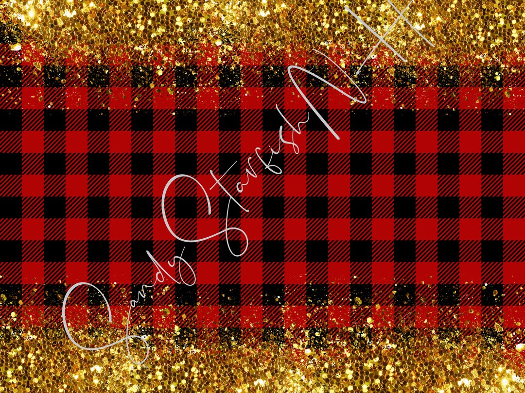 DIGITAL DOWNLOAD PNG Buffalo Plaid Gold Glitter Sublimation - Etsy