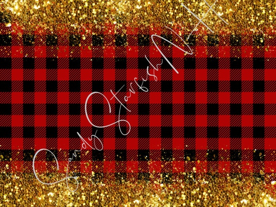 DIGITAL DOWNLOAD PNG Buffalo Plaid Gold Glitter Sublimation | Etsy