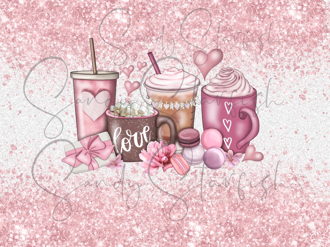 DIGITAL DOWNLOAD Png Coffee Pink Love Design - Etsy