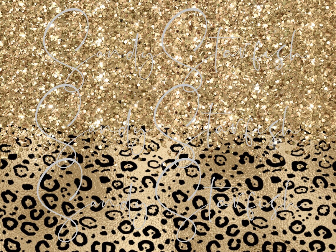 DIGITAL DOWNLOAD PNG Gold Glitter Leopard Background or - Etsy