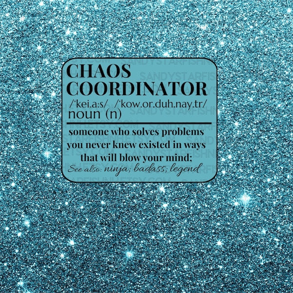 Chaos Coordinator Definition Svg - Etsy