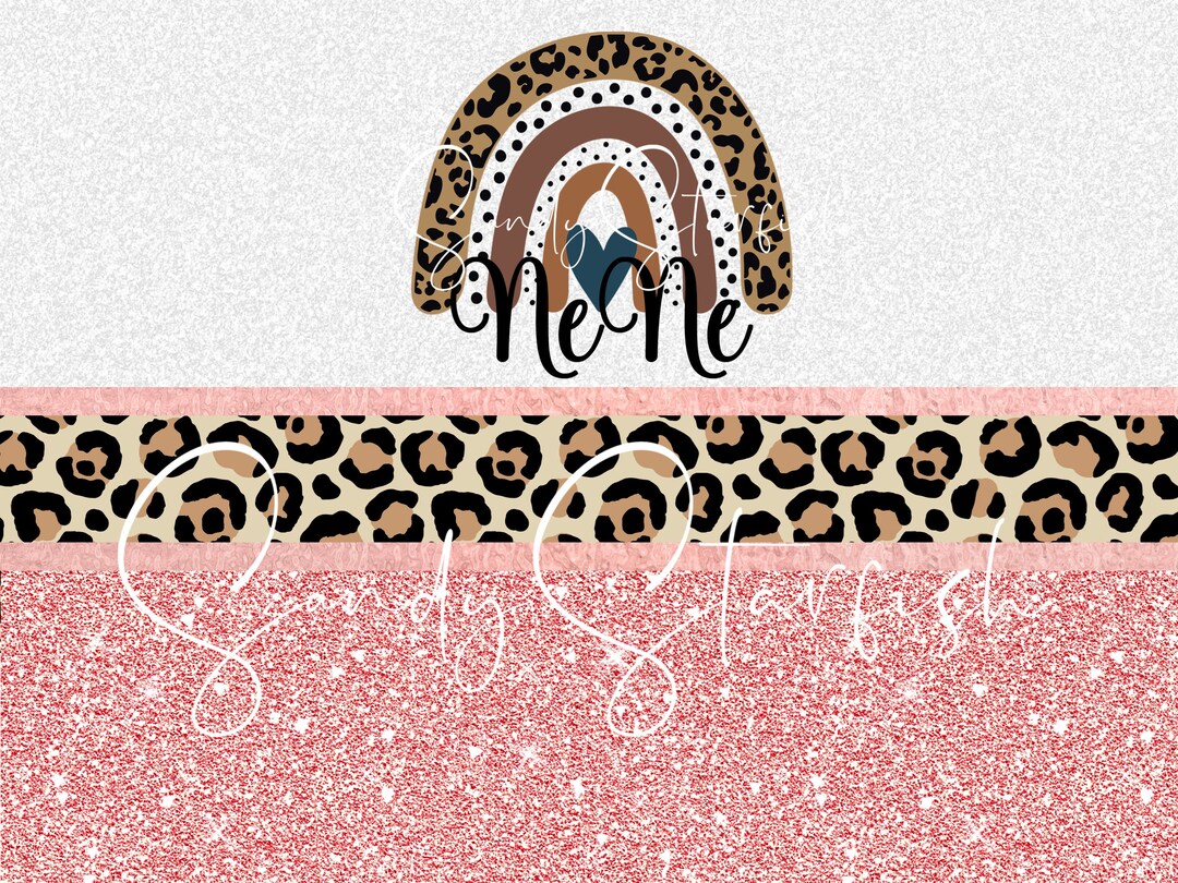 DIGITAL DOWNLOAD PNG Nene Rose Gold Leopard Boho Rainbow Sublimation ...