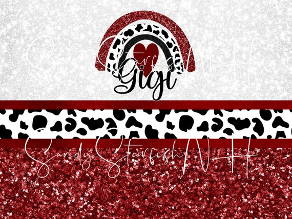 DIGITAL DOWNLOAD Only Red Glitter Cow GIGI Tumbler Sublimation - Etsy