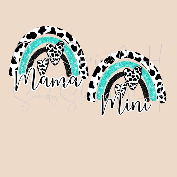 DIGITAL DOWNLOAD Only Turquoise Teal Glitter Cow Mommy and Me - Etsy