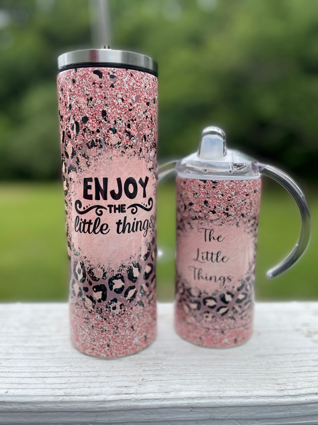 Digital Download Only Mommy And Me Tumbler Sublimation Files Leopard Etsy