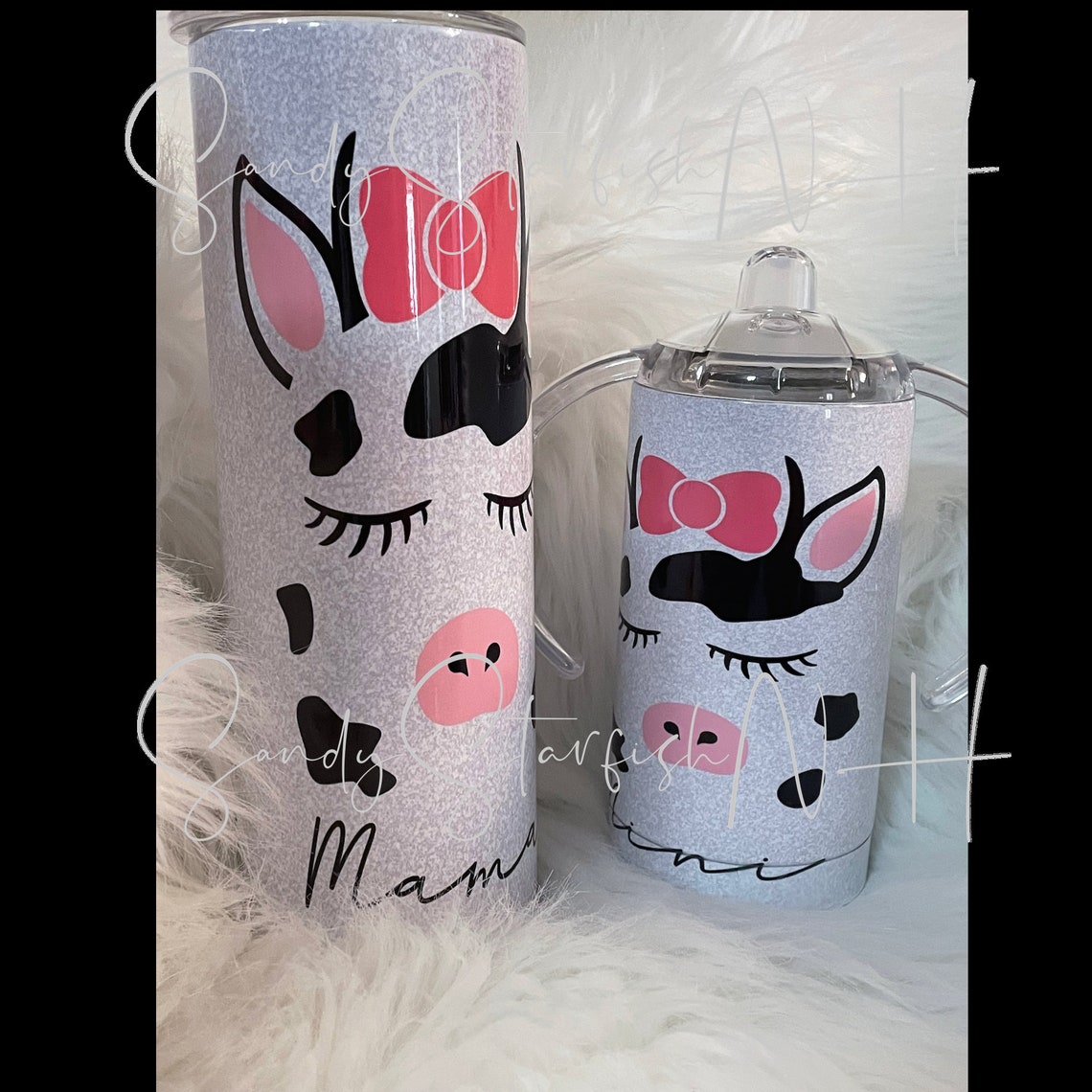 Mama Mini Moo Cow Matching Mommy and Me Tumbler Set - Etsy