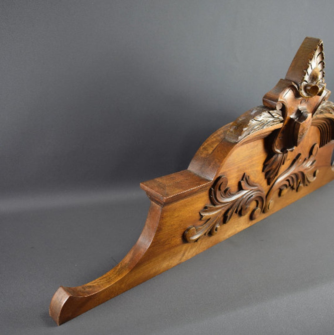French Antique Carved Wood Pediment Architectural Cornice - Etsy
