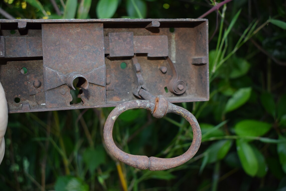 Large French Wrought Iron 18th Century Door Lock With Handle, Working ...