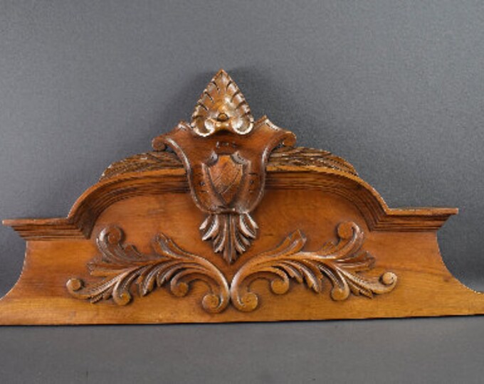 French Antique Carved Wood Pediment Architectural Cornice - Etsy