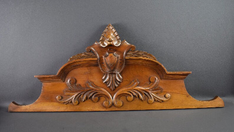 French Antique Carved Wood Pediment Architectural Cornice - Etsy