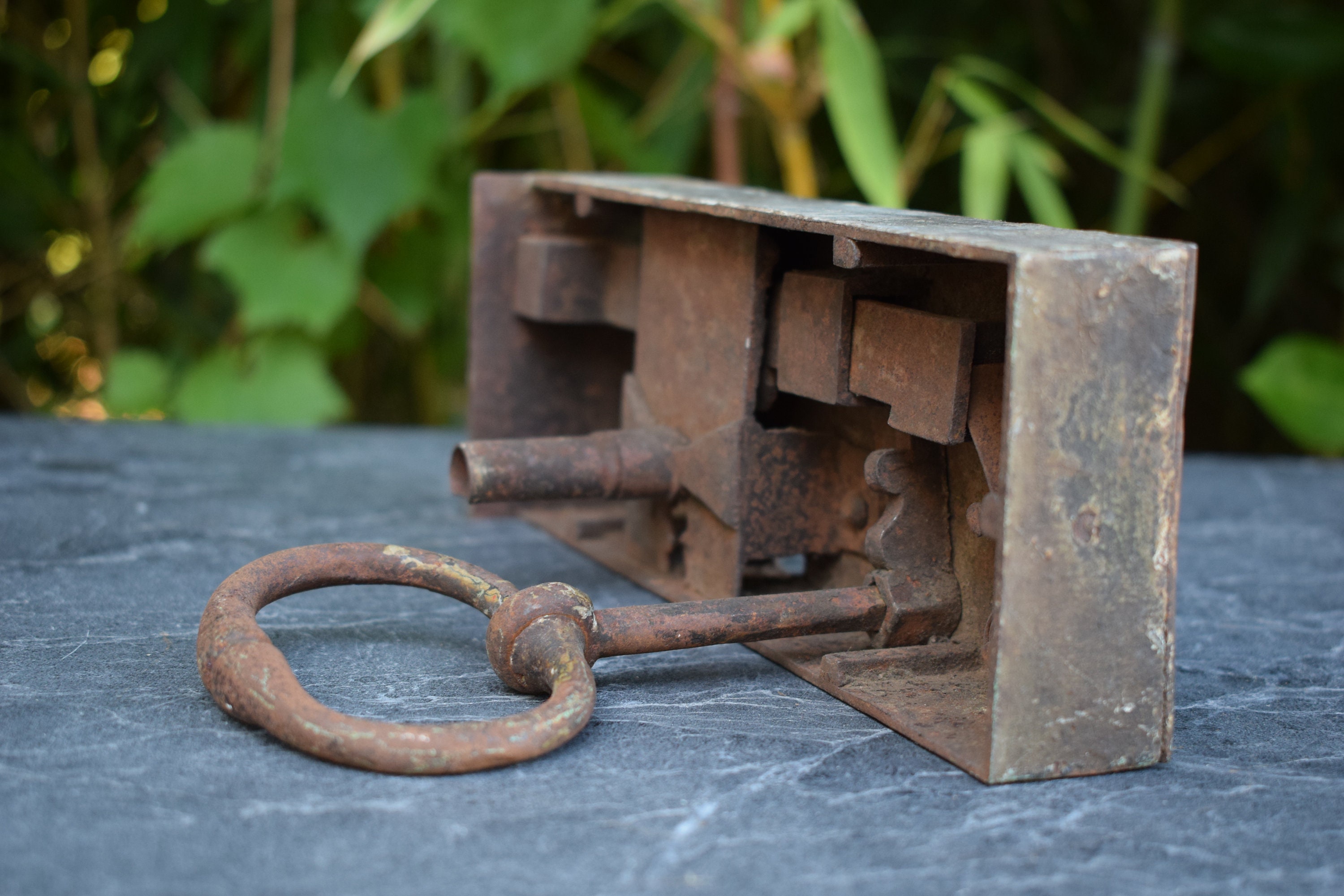 Large French Wrought Iron 18th Century Door Lock With Handle, Working ...