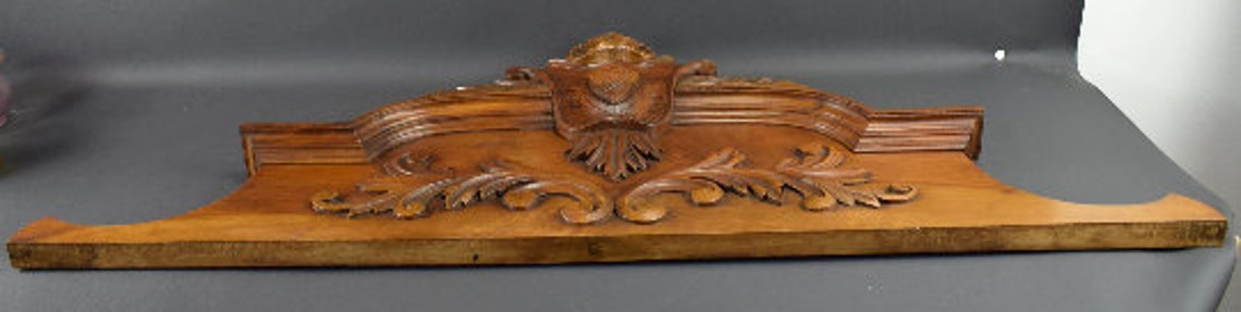 French Antique Carved Wood Pediment Architectural Cornice - Etsy