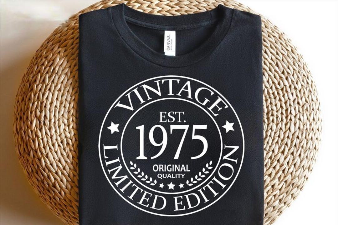 Vintage 1975 Limited Edition Png Svg, Aged to Perfection, Man 50th ...