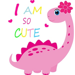 Cute Girl Dinosaur Svg, Cute Dinosaur Svg, Clipart, Funny Dino Svg ...