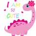 Cute Girl Dinosaur Svg, Cute Dinosaur Svg, Clipart, Funny Dino Svg ...