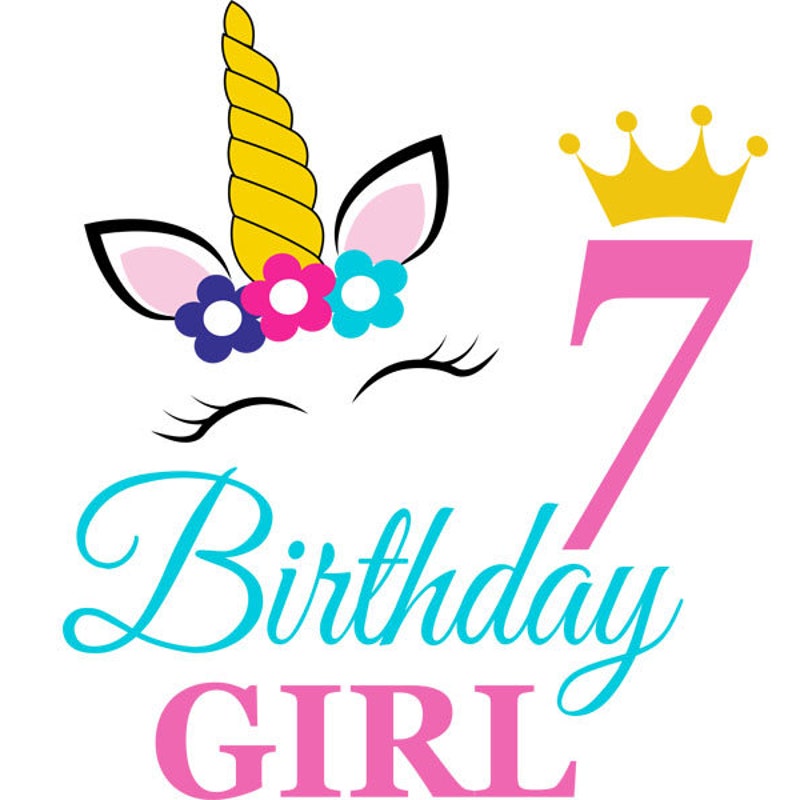 Unicorn 7th Birthday Svg - Etsy