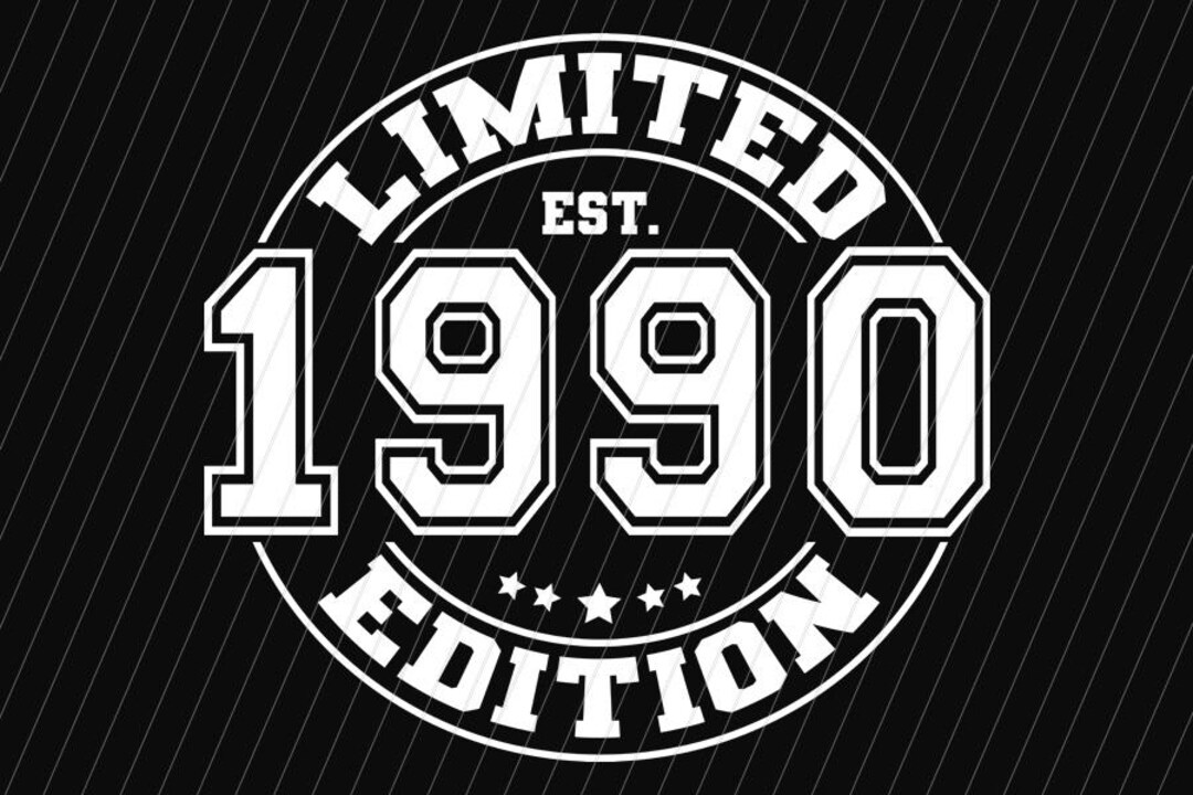 Limited Edition 1990 Svg Png File, Man 35th Birthday Png, Retro 35th ...