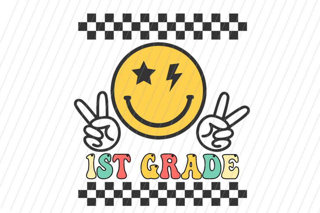 1st Grade Smile Face Svg Png, First Grade Vibes Svg Png, 1st Grade ...
