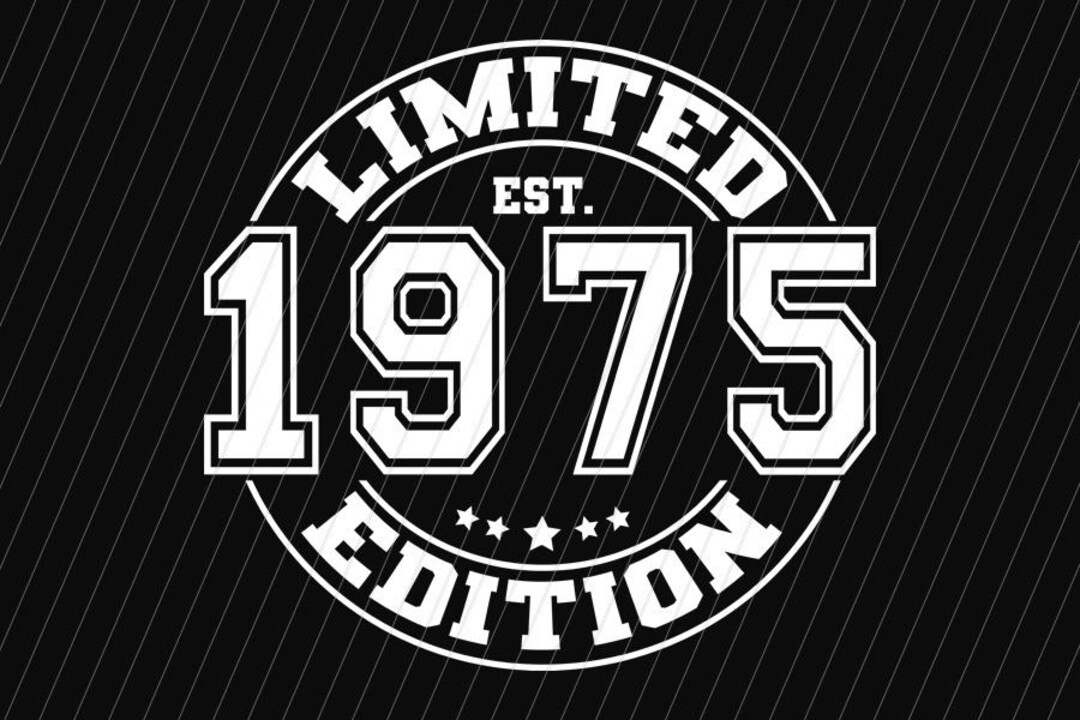 Vintage 1975 Limited Edition Png Svg, Man 50th Birthday Png, Retro 50th ...