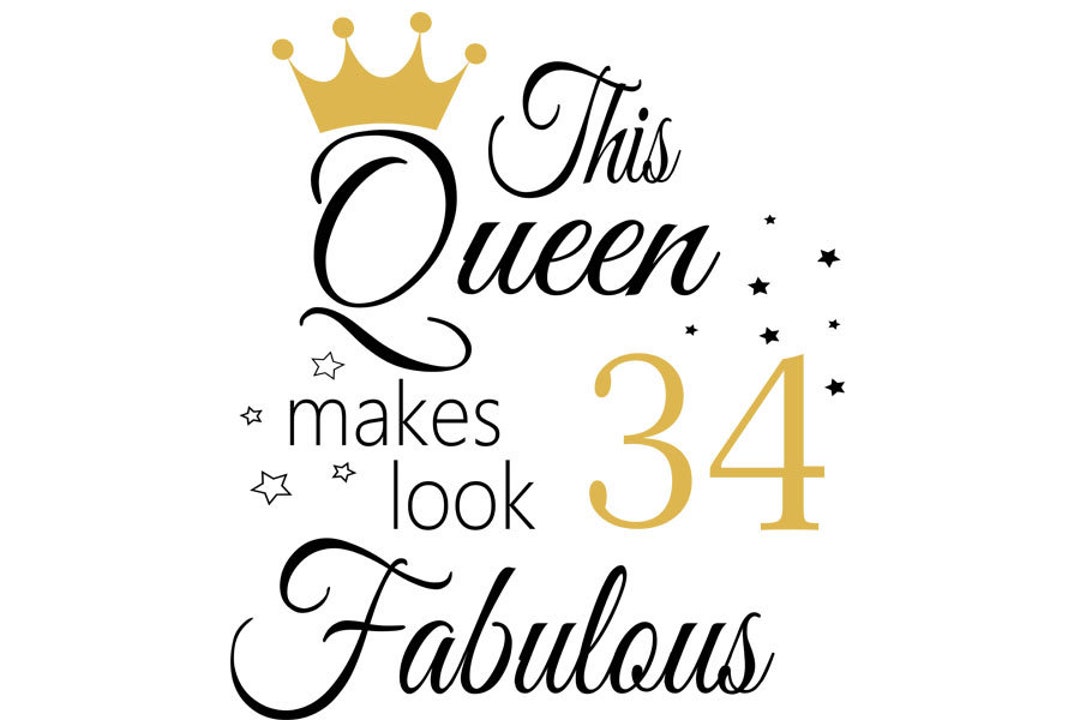 34th Birthday Svg, 34th Birthday Svg, 34th Birthday Clipart, Happy ...