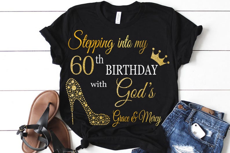 60th Birthday Svg Queen Birthday 60th Svg Gold Glitter 60th - Etsy