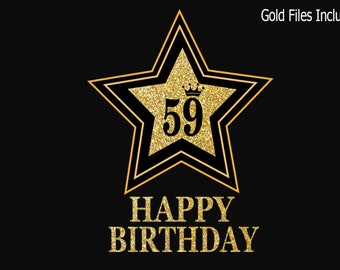 Happy 59th Birthday Svg | Etsy