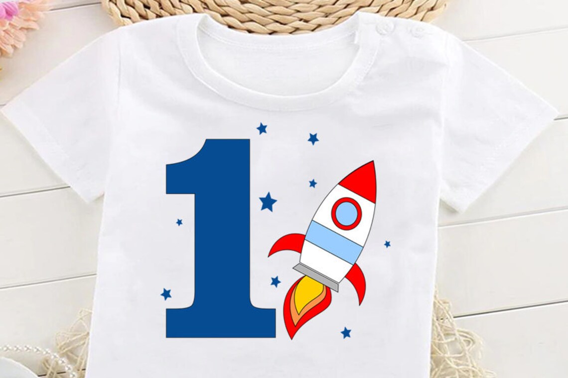 Boy 1st Birthday Svg Rocket Ship Svg One Year Old Svg Space - Etsy