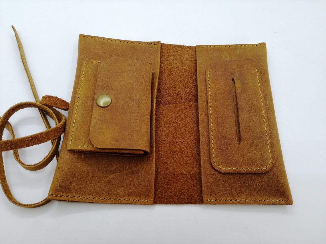 Leather Tobacco Pouch for Men & Women, Rolling Cigarette Case, Tobacco ...