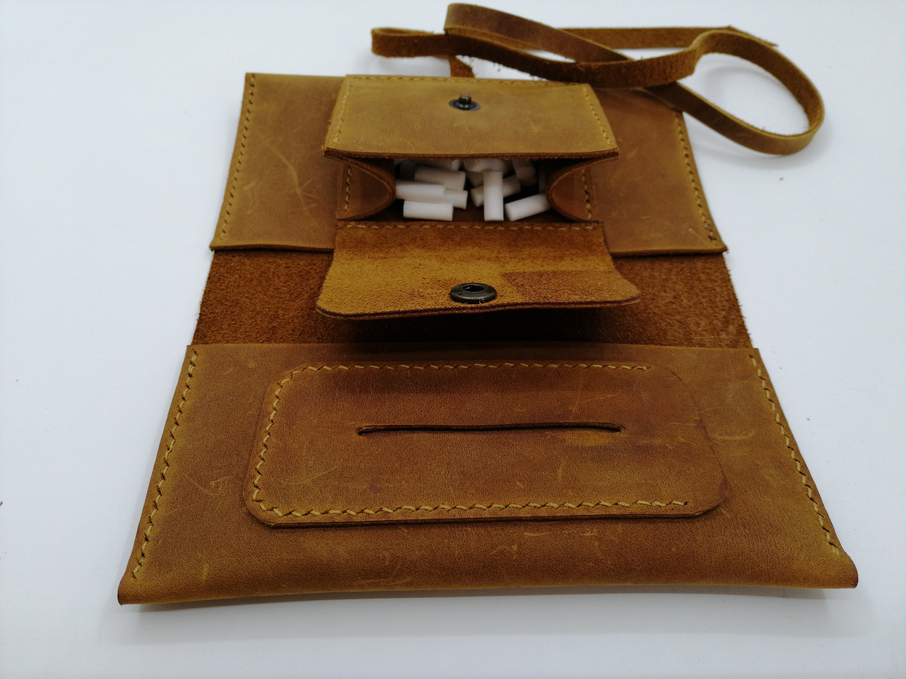 Leather Tobacco Pouch for Men & Women Rolling Cigarette Case - Etsy