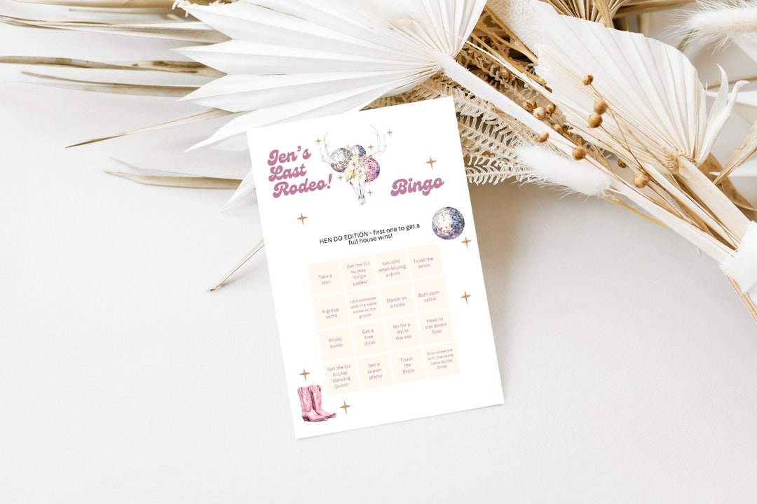 Editable Cowgirl Hen Do Game Cards, Hen Do Cards 8 Pack Bundle Template ...