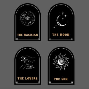 Tarot Inspired Table Numbers, Monochrome Wedding Decor, Celestial ...
